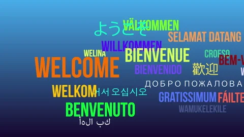 Welcome In Multi Language Animation | Stock Video | Pond5