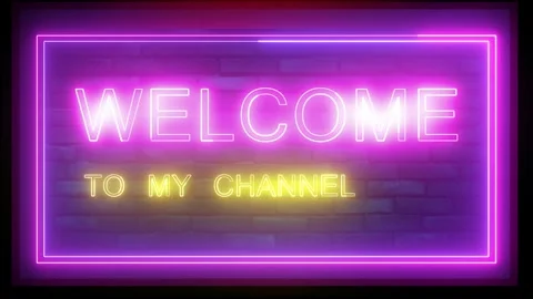 welcome to my channel pink and yellow li... | Stock Video | Pond5