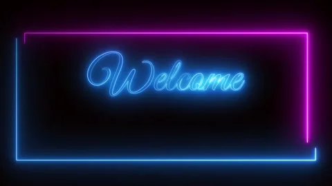 Welcome neon light effect green screen b... | Stock Video | Pond5