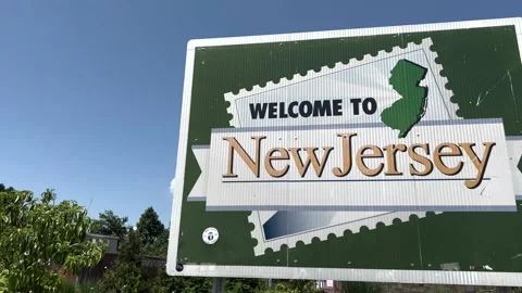 Welcome to New Jersey sign with video pa... | Stock Video | Pond5