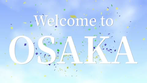 Welcome to OSAKA message text animation ... | Stock Video | Pond5
