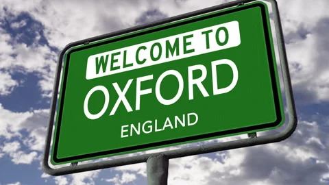 Welcome to Oxford, England, UK City Road... | Stock Video | Pond5