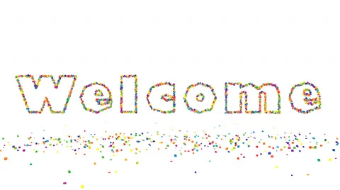 welcome particle text 3d animation on wh... | Stock Video | Pond5