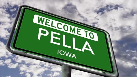 Welcome to Pella, Iowa. USA City Road Si... | Stock Video | Pond5