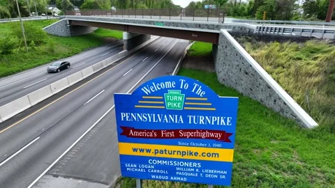 Welcome to the Pennsylvania Turnpike. Si... | Stock Video | Pond5