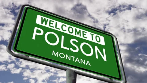 Welcome to Polson, Montana. USA City Roa... | Stock Video | Pond5