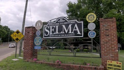 Welcome to Selma, Alabama sign with gimb... | Stock Video | Pond5