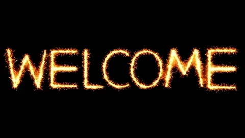 Welcome Text Sparkler Glitter Sparks Fir... | Stock Video | Pond5