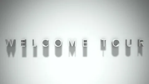 welcome tour 3D title animation white te... | Stock Video | Pond5