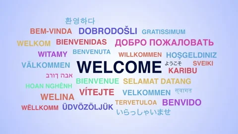 Welcome Word Cloud - Welcome in Multi La... | Stock Video | Pond5