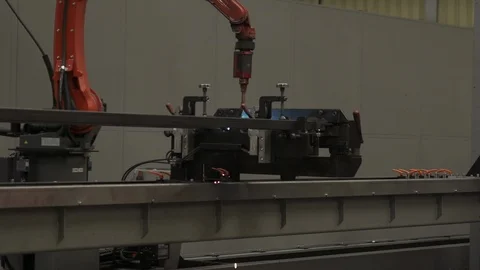 Welding Bot In Slow Motion, Side View, S... | Stock Video | Pond5