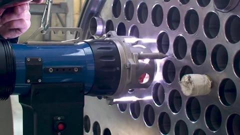Welding shell and tube in tube heat exch... | Stock Video | Pond5