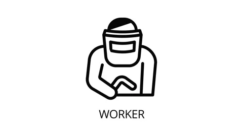 Welding worker icon animation | Stock Video | Pond5
