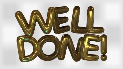 WELL DONE 3D Balloon Caption | Stock Video | Pond5