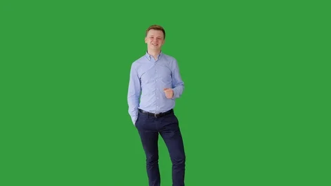 Green Screen Man Standing Stock Video Footage | Royalty Free Green ...