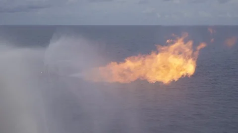 Well testing operation (flaring) of an o... | Stock Video | Pond5