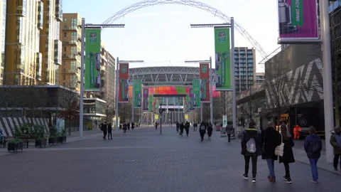 Wembley Way Stadium Arch in Background | Stock Video | Pond5