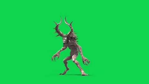 Wendigo Green Screen Attacks Front 3D Re... | Stock Video | Pond5