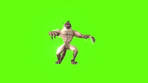 Werewolf attacked Green screen animation... | Stock Video | Pond5