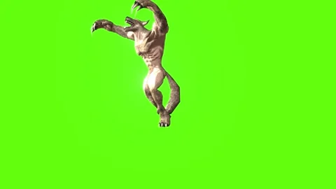 Werewolf jump Green screen animation 3D ... | Stock Video | Pond5