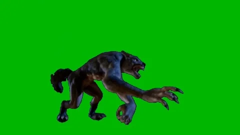Werewolf Monster Attacking on Green Scre... | Stock Video | Pond5