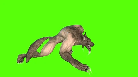 Werewolf Running Green Screen | Stock Video | Pond5