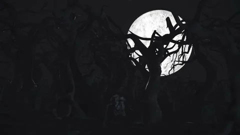 Werewolf walking in Scary Woods Cemetery | Stock Video | Pond5