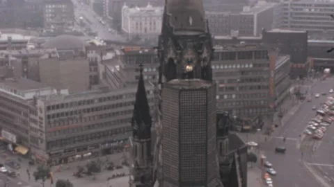 West Berlin - 1974: Memorial Church from... | Stock Video | Pond5