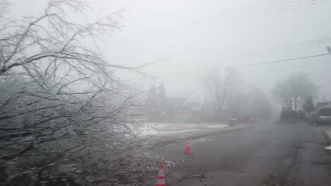 West Island's Frozen Disaster Unfolds | Stock Video | Pond5