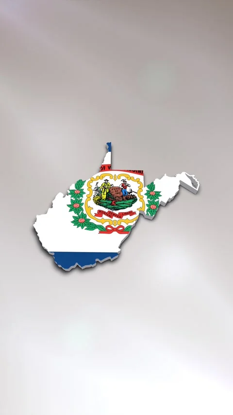 West Virginia State Flag on Map | Stock Video | Pond5