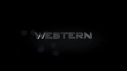 Western 3D title metal text on black alp... | Stock Video | Pond5