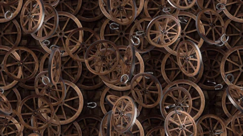 Western Wagon Wheel cowboy loop tile Swi... | Stock Video | Pond5