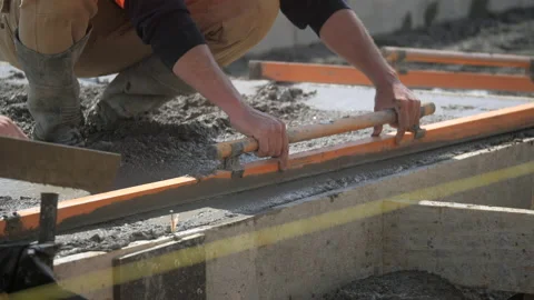 Pouring Cement Slab Pouring Cement Slab Construction Site Stock Video ...