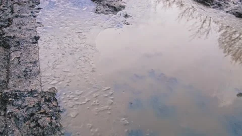 Wet Muddy Ground Road at Countryside Rur... | Stock Video | Pond5