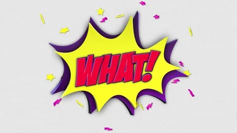 WHAT Comic Text Animation, on Alpha Chan... | Stock Video | Pond5