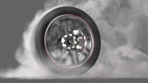 Wheel Burnout loop + alpha | Stock Video | Pond5