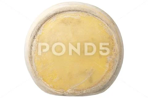 Wheel cheddar. Unsliced aged cheese isolated on white background Stock ...