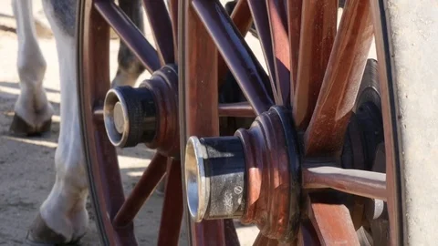 wheel from horse carriage 4k | Stock Video | Pond5