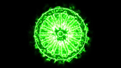Wheel shape with green energy effect on ... | Stock Video | Pond5