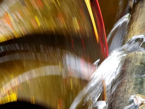 The wheel is spinning on the water | Stock Video | Pond5
