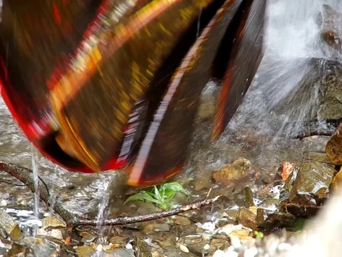 The wheel is spinning on the water | Stock Video | Pond5