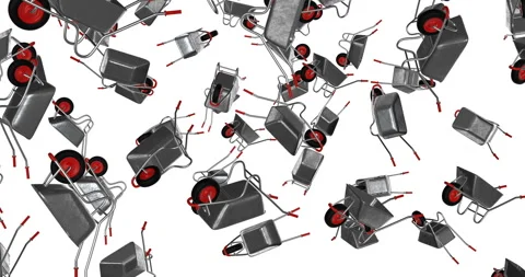 Wheelbarrow falling slow motion animatio... | Stock Video | Pond5