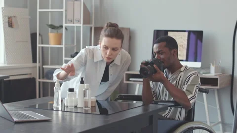 Wheelchair Photographer Doing Still Life... | Stock Video | Pond5