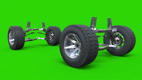 Wheels Car Green Screen Side 3D Renderin... | Stock Video | Pond5