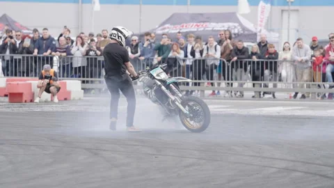 Wheels of Fury: Unleashing Motorbike Stu... | Stock Video | Pond5