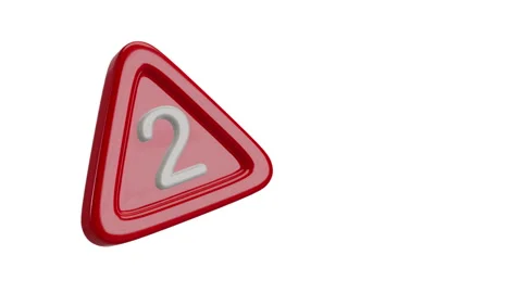 Whirling two triangle warning sign | Stock Video | Pond5