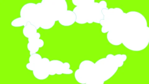 White 2D cartoon clouds fill the screen ... | Stock Video | Pond5