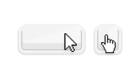 White 3D button on white background. Com... | Stock Video | Pond5
