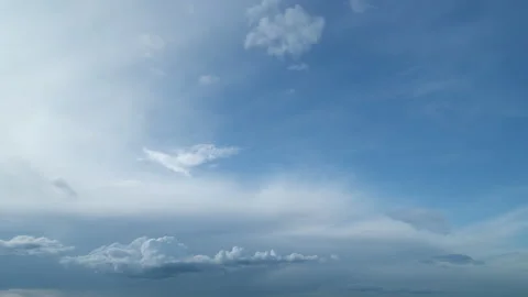 White and blue colors sky and cumulus cl... | Stock Video | Pond5