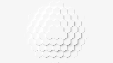 White animated background template, hexa... | Stock Video | Pond5